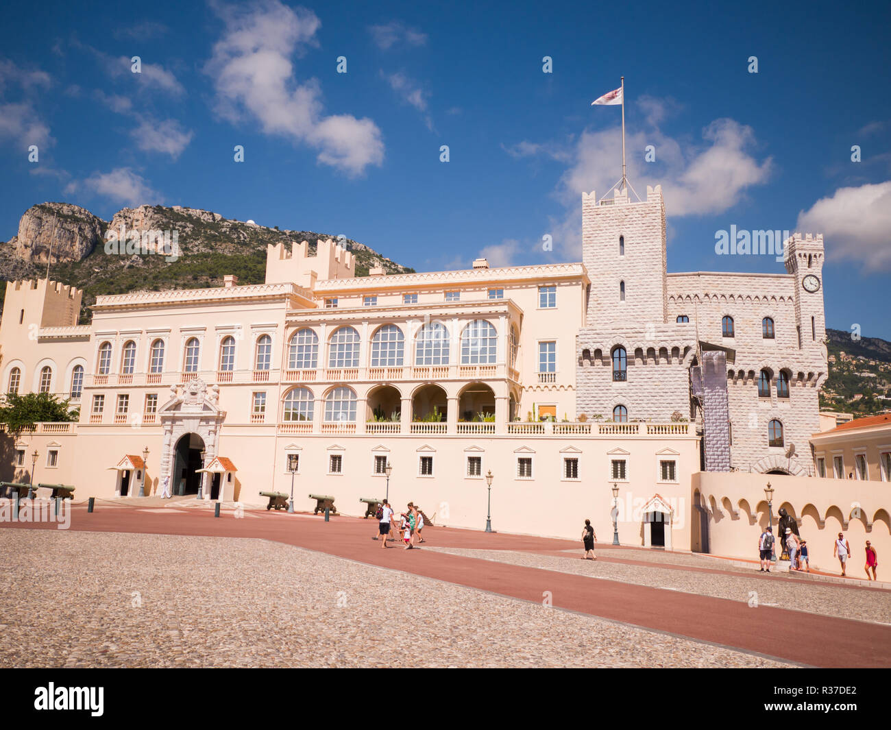 Monaco, Monte Carlo - August 10, 2018: Exterior view of palace ...