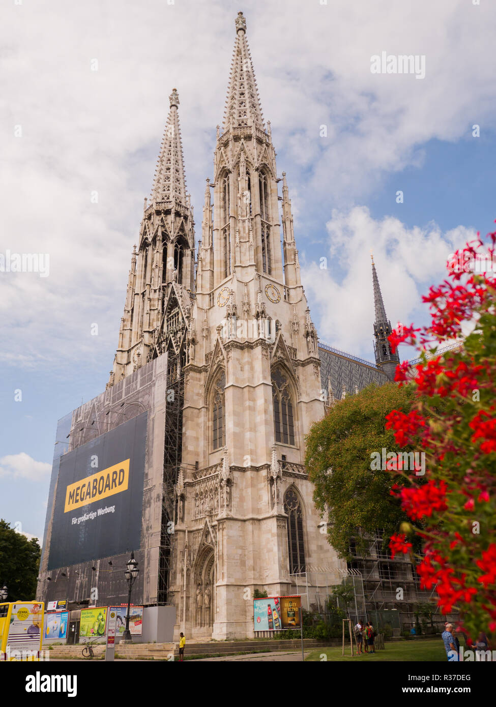 Vienna, Austria - August 13, 2018: Votive Church, neo-gothic church ...