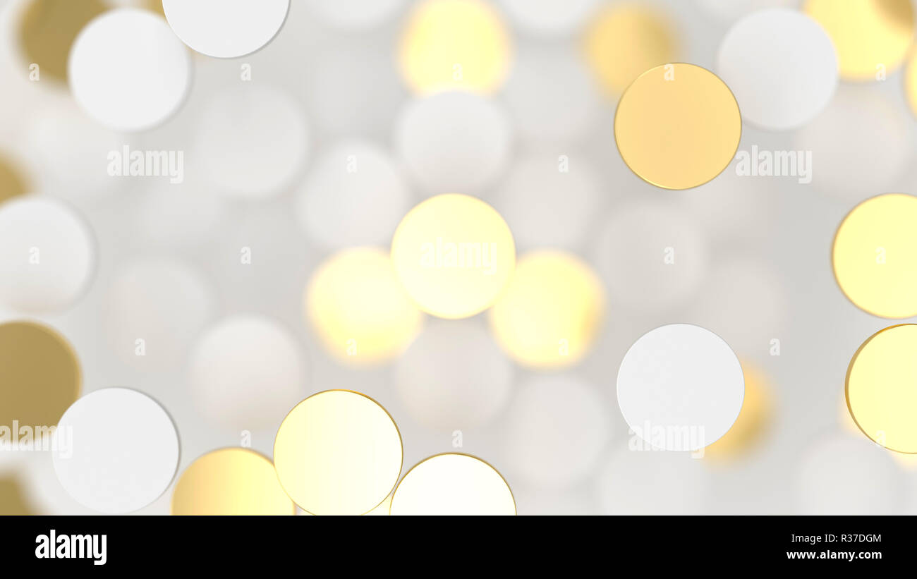 Abstract lux background with white and gold 3d circle. 3d render ...