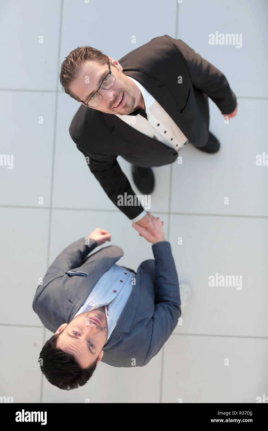 Top view people shake hands hi-res stock photography and images - Alamy
