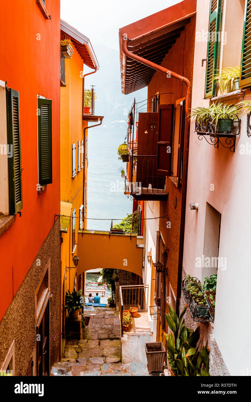 Typical Italian Village Street Scene High Resolution Stock Photography ...