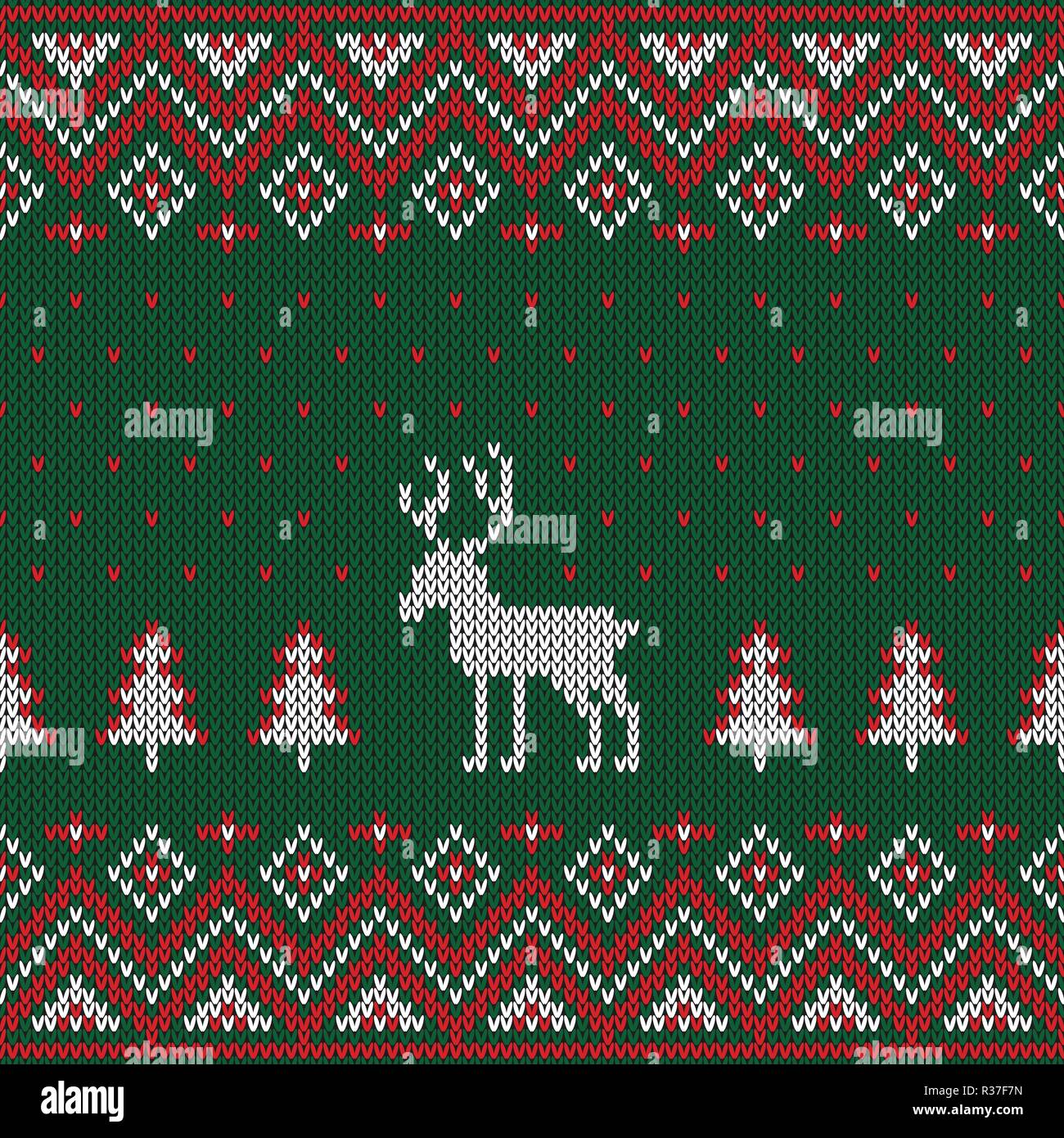 Christmas knitted pattern. Winter geometric seamless pattern. Design ...