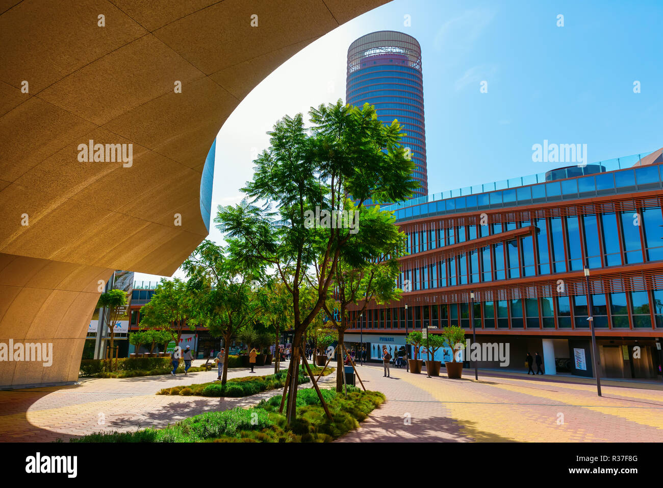 Seville, Spain - November 14, 2018: office skyscraper Torre Sevilla ...
