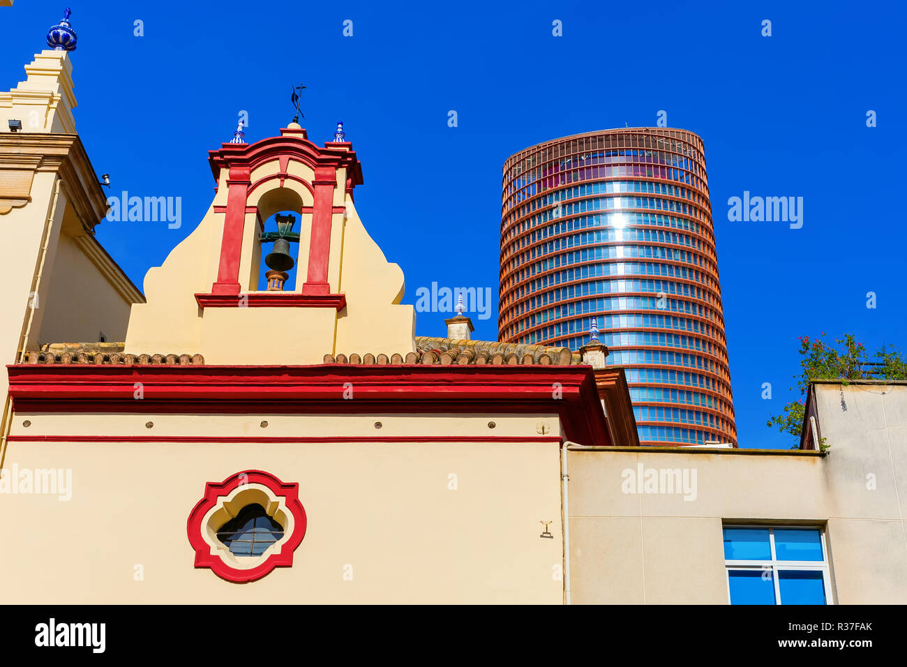 Seville, Spain - November 14, 2018: office skyscraper Torre Sevilla ...