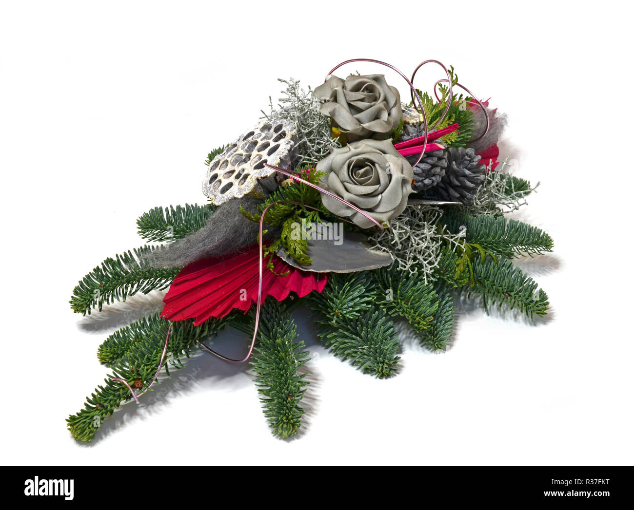 Flower arrangement fir branches Cut Out Stock Images & Pictures - Alamy