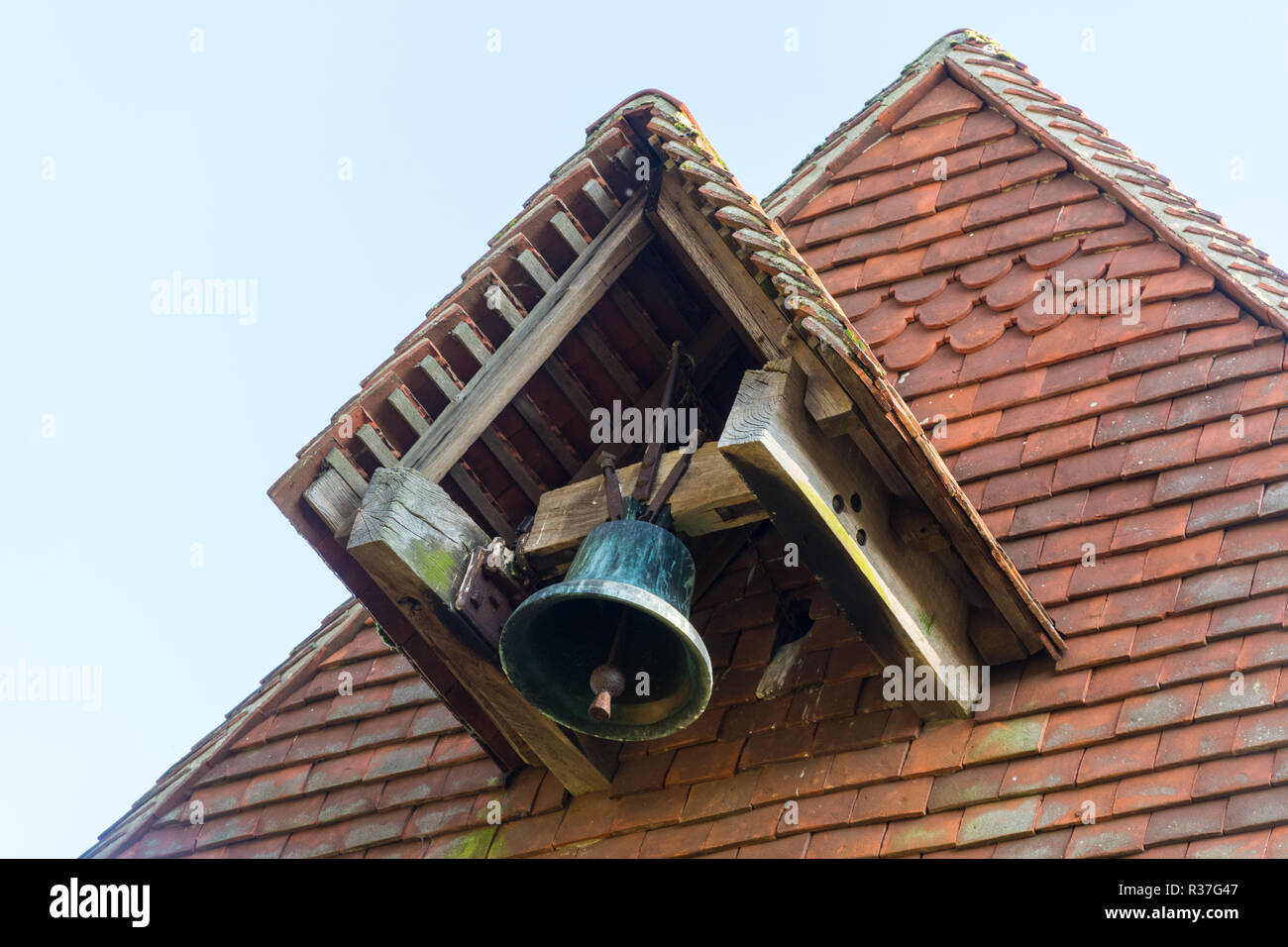 The external bell on the Victorian west wall of St. Bartholomew's ...