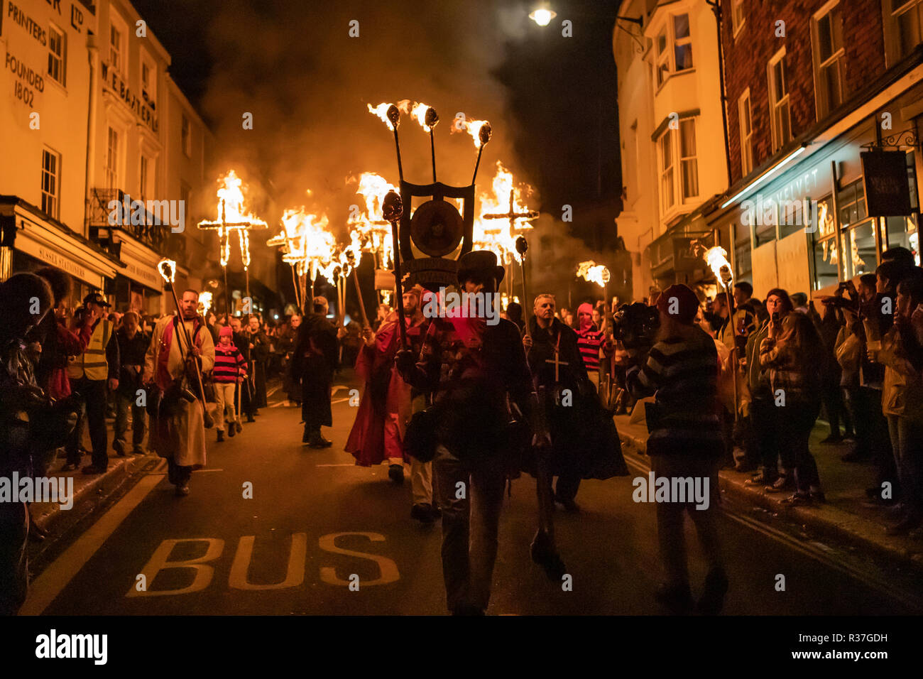 Lewes bonfire night firework hi-res stock photography and images - Alamy