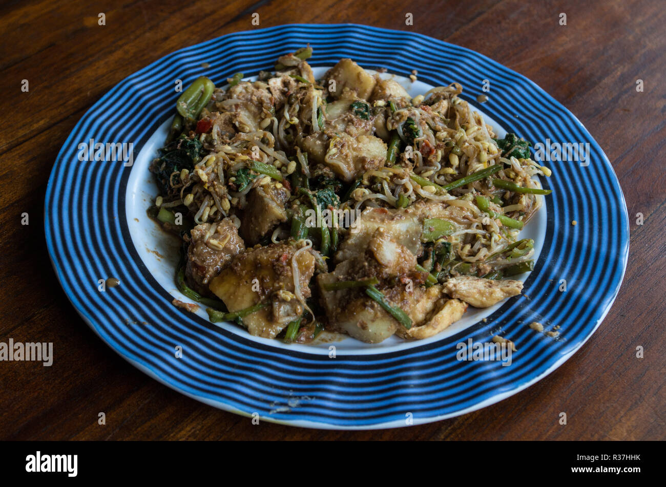 TIPAT CONTOK - mix steam vegetables, typical Balinese food Stock Photo ...