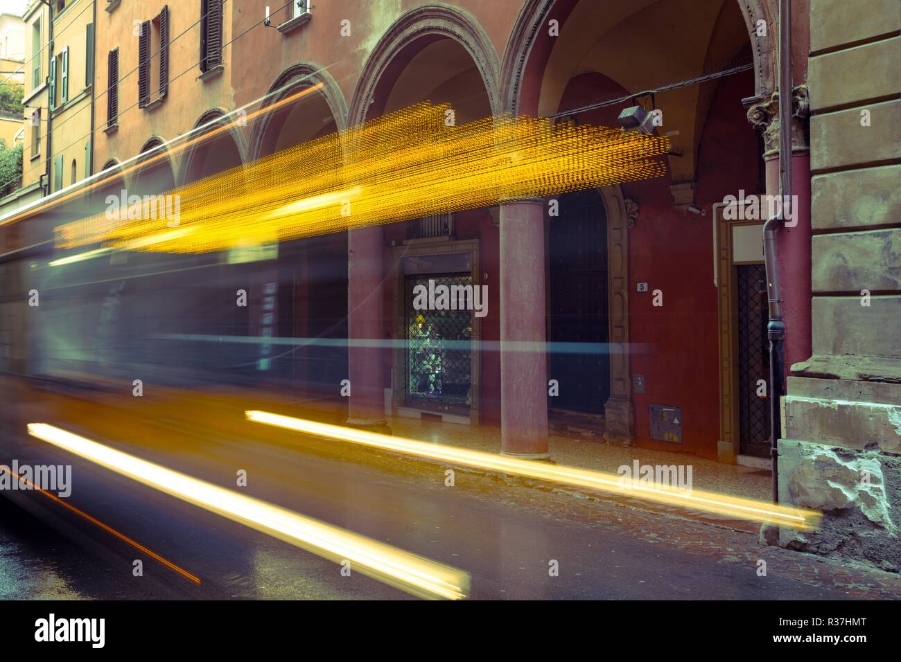 view of well known arches of Bologna, Italy Stock Photo - Alamy