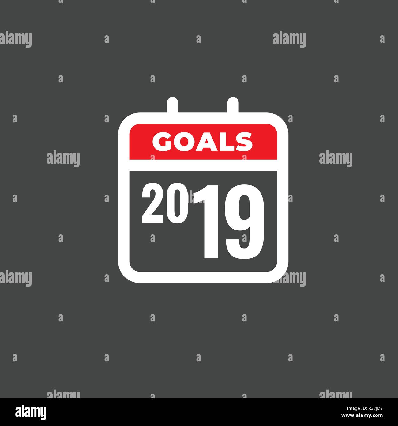 2019 Goals Vector graphic with year 2019 and artistically styled images ...