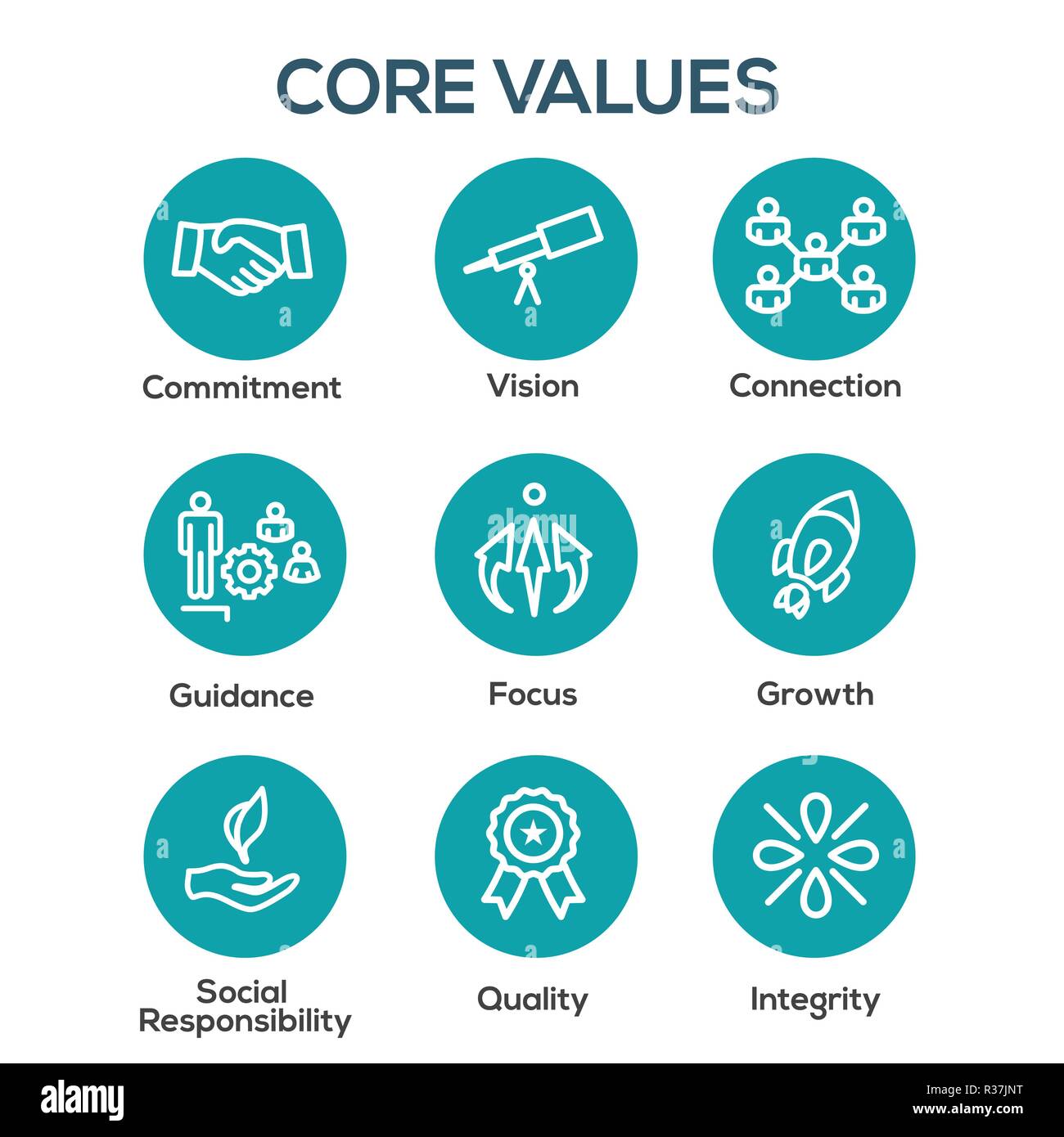 Core Values Outline or Line Icon Conveying Integrity & Purpose Stock Vector Image & Art - Alamy