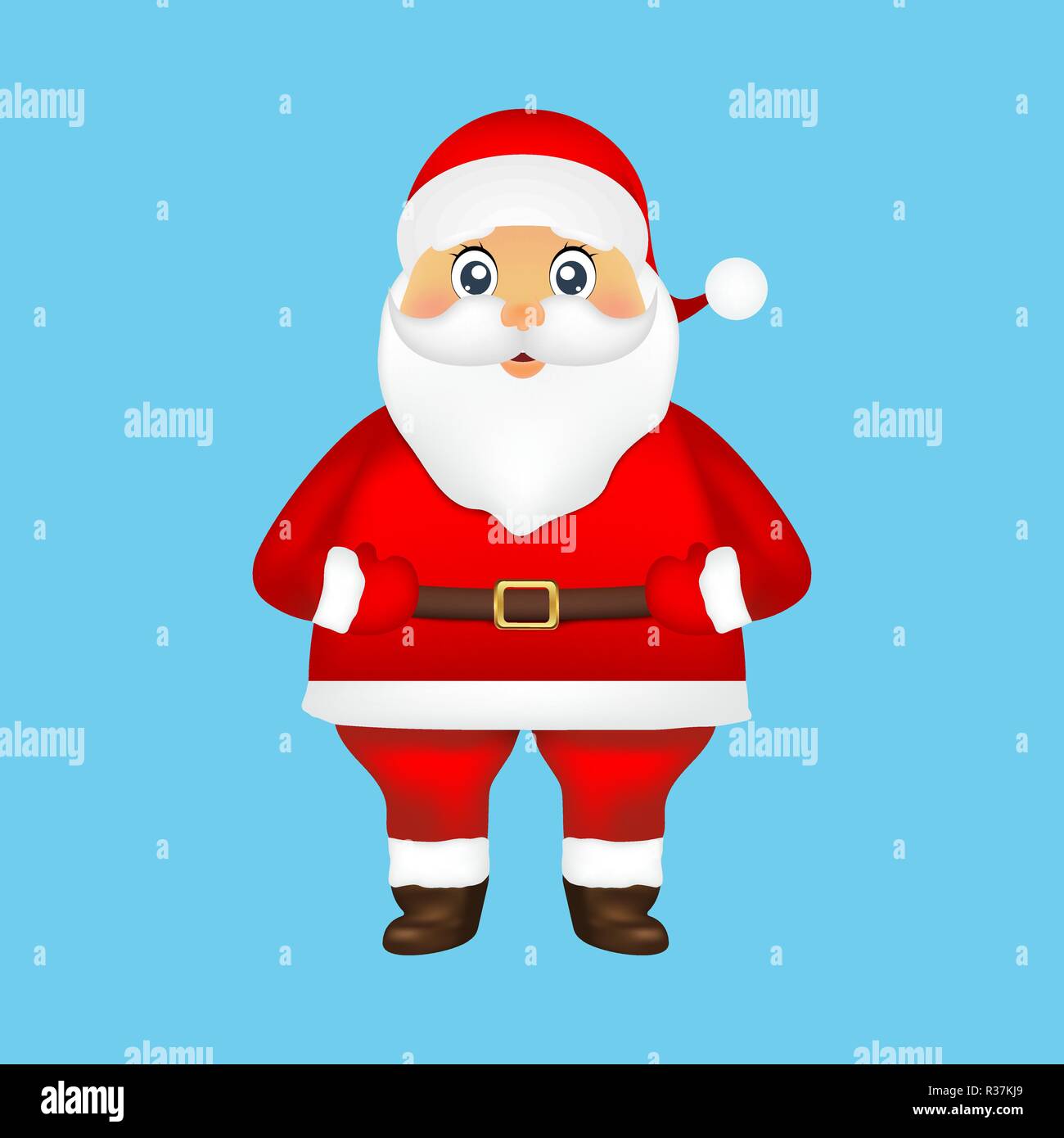 Santa Claus on blue background holiday illustration Stock Vector Image ...