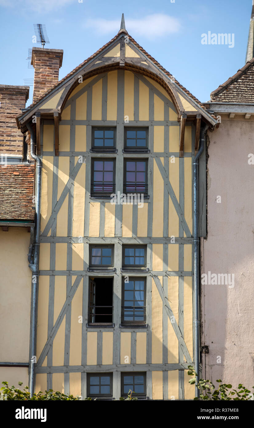 Ancient half-timbered buildings in Troyes. Aube, Champagne-Ardenne ...