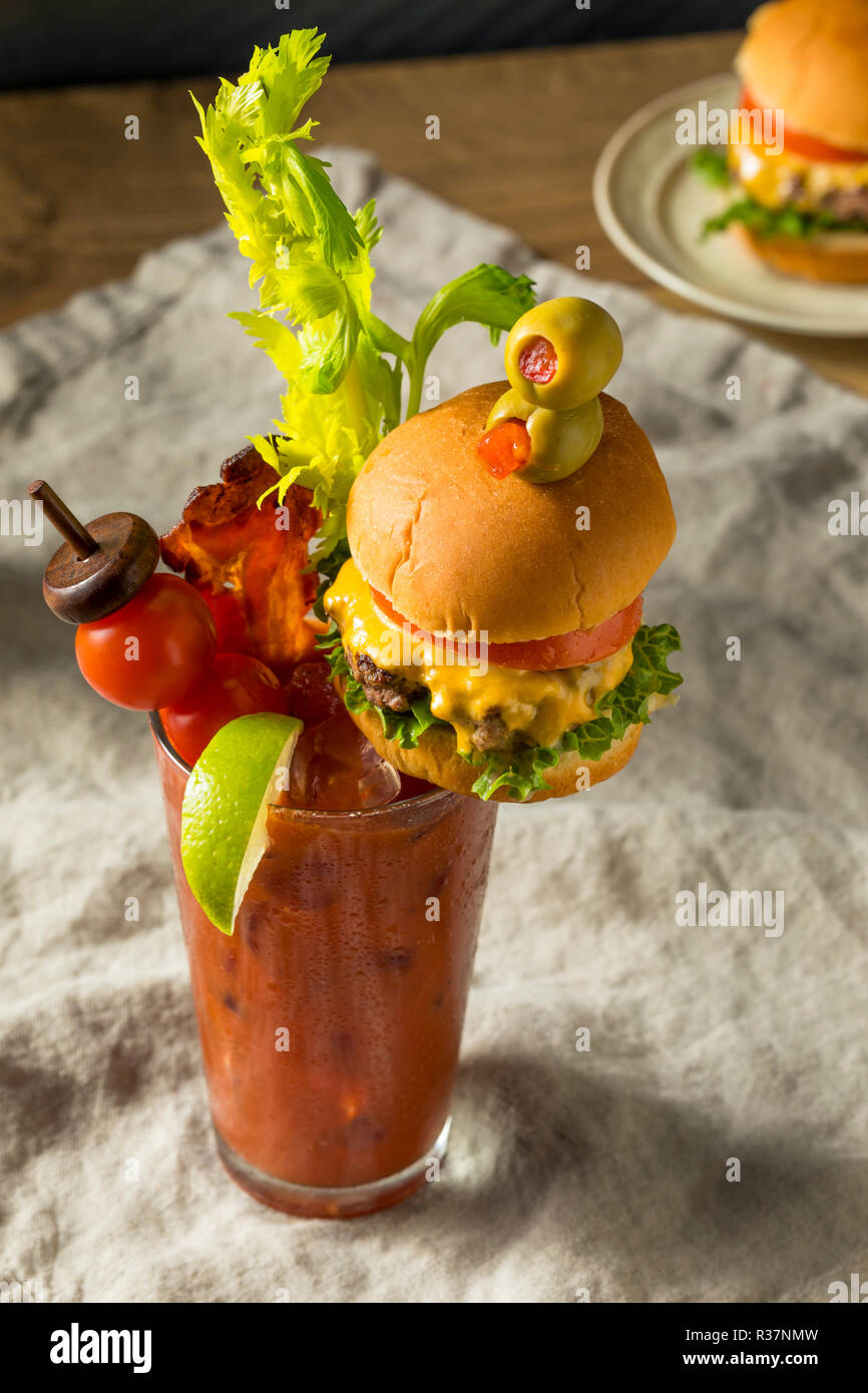 Bloody Mary Drink With Burger