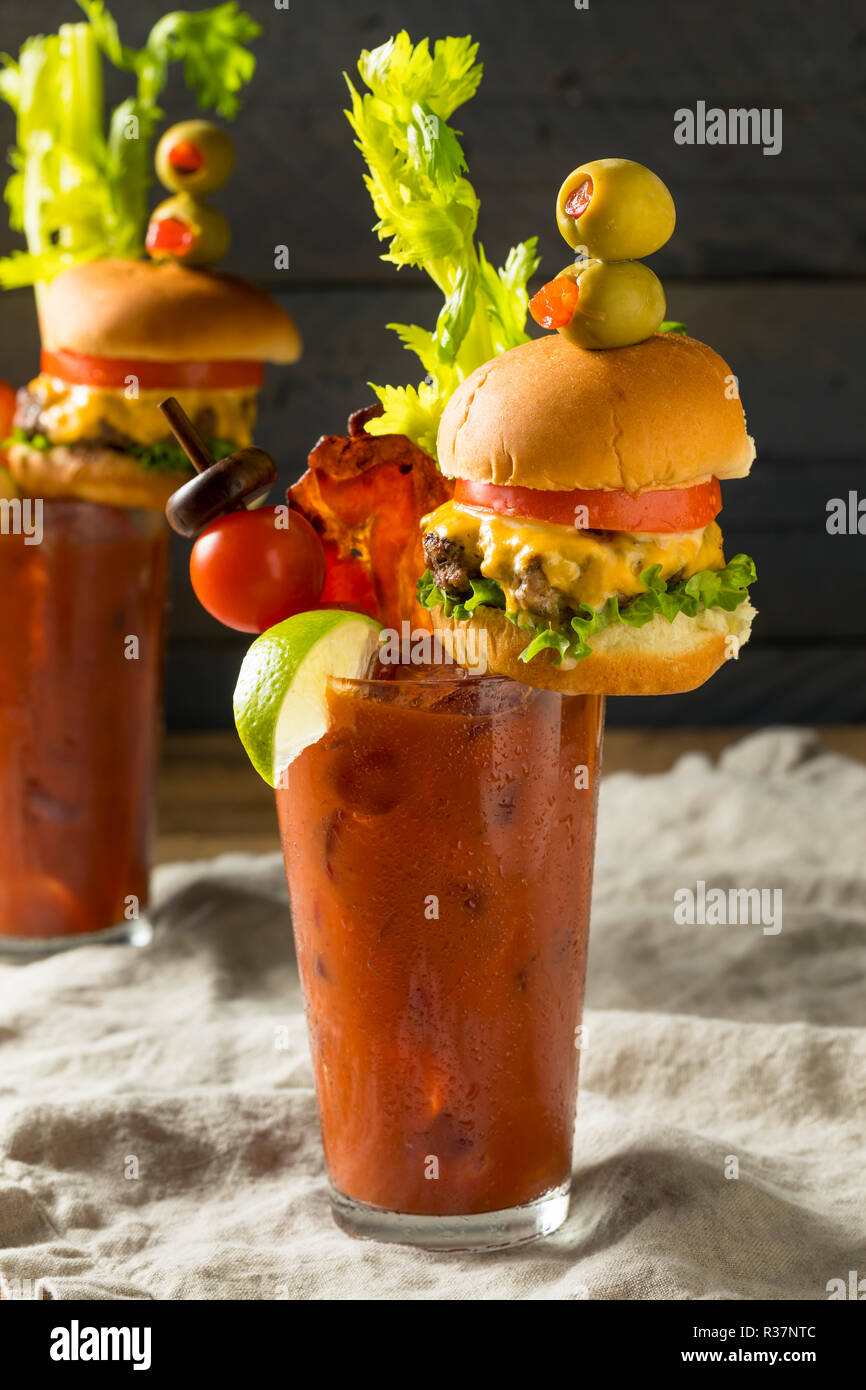 Bloody Mary Drink With Burger