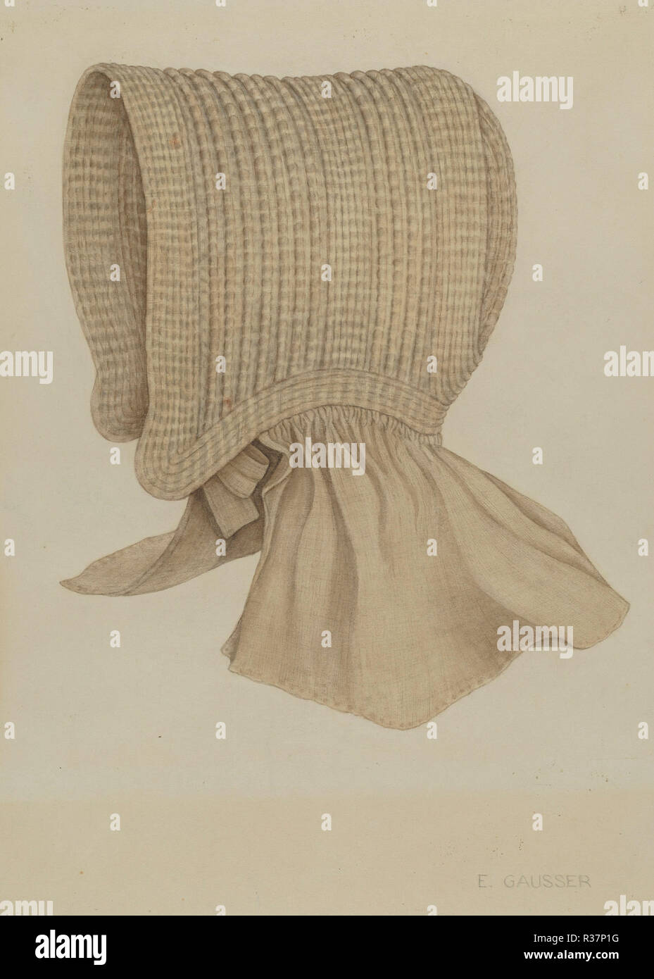 Quaker's Baby Bonnet. Dated: c. 1937. Dimensions: overall: 40.2 x 35.7 ...