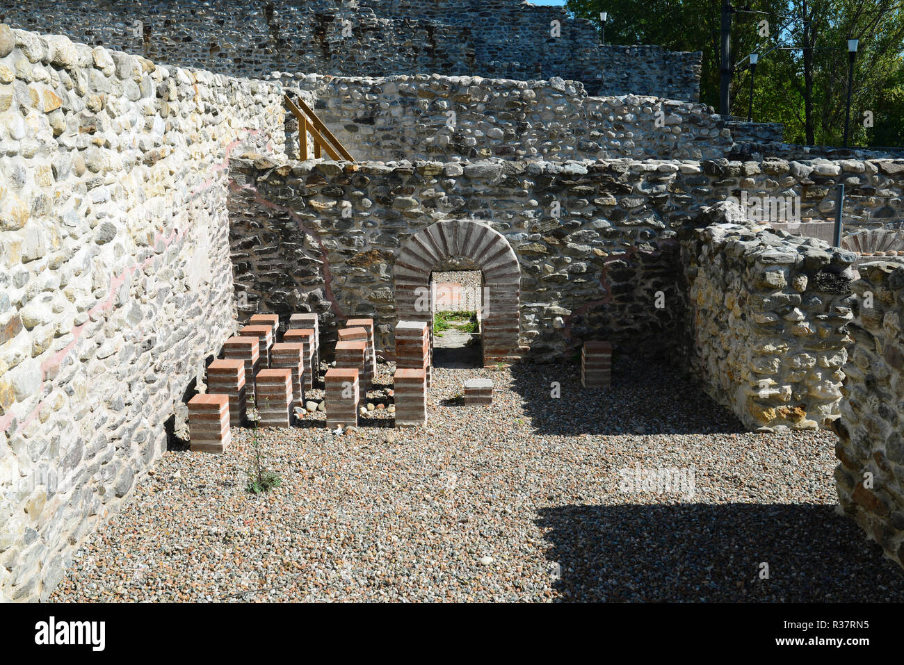 Drobeta Turnu Severin city Roman fort ruins architecture detail Stock ...
