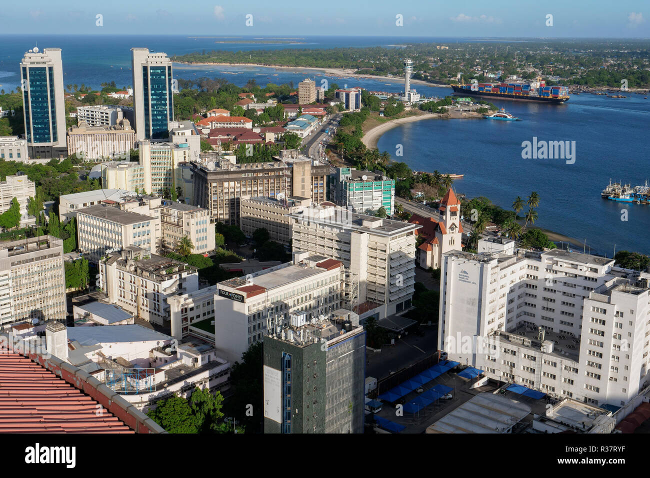 TANZANIA Daressalaam, bay and seaport, PIL container ship sailing to ...