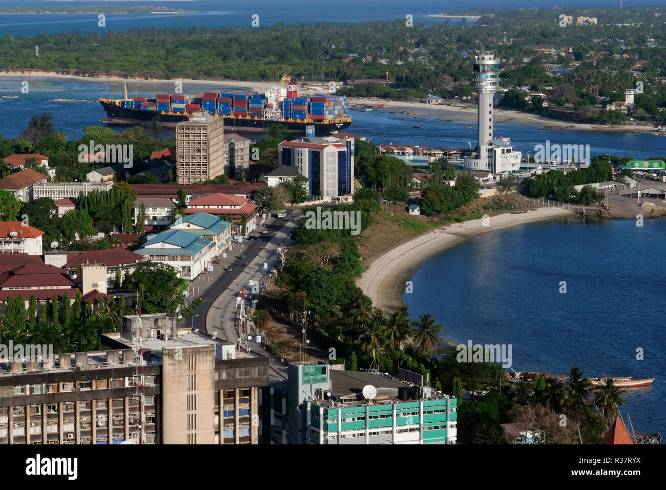 TANZANIA Daressalaam, bay and seaport, PIL container ship sailing to ...