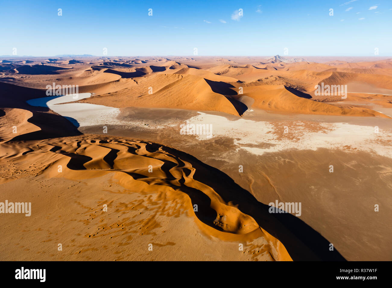 Aerial view, star dune in Sossusvlei National Park, Namib-Naukluft ...