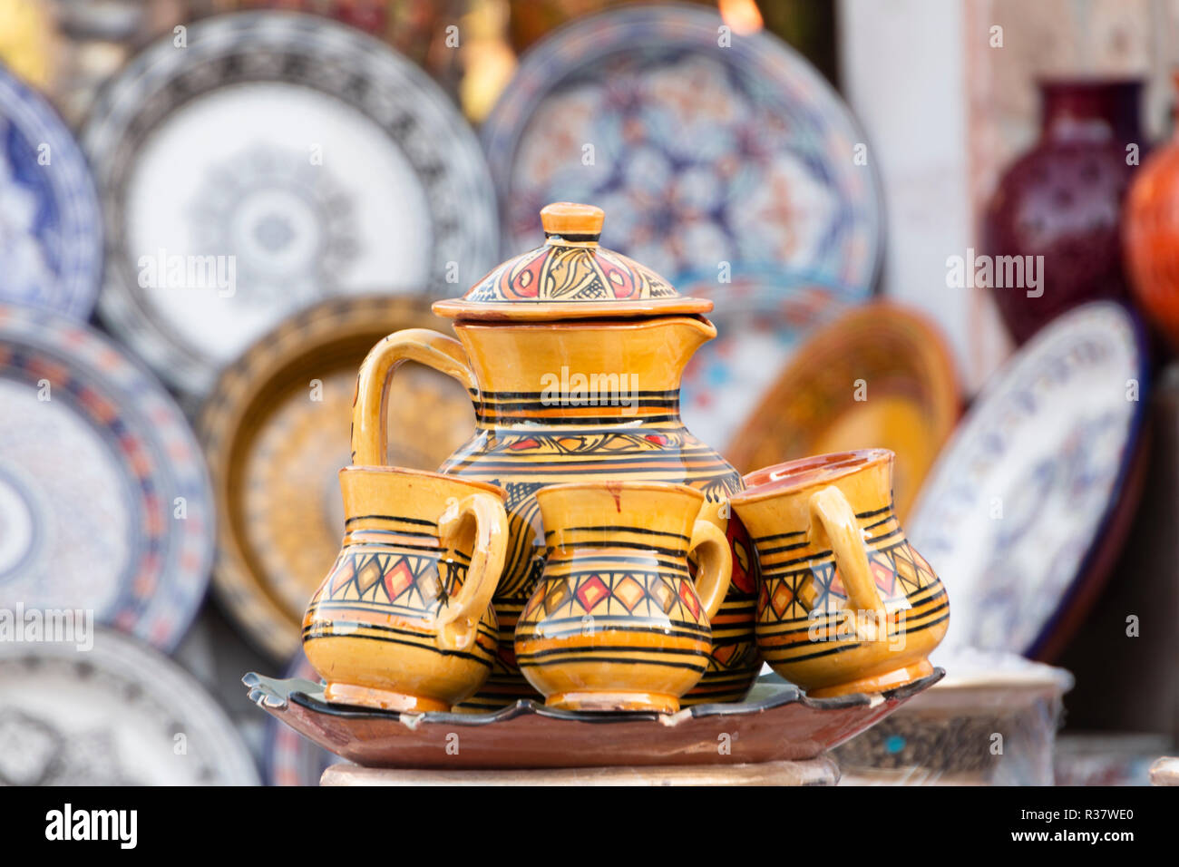 Colorful ceramics in Safi Stock Photo - Alamy