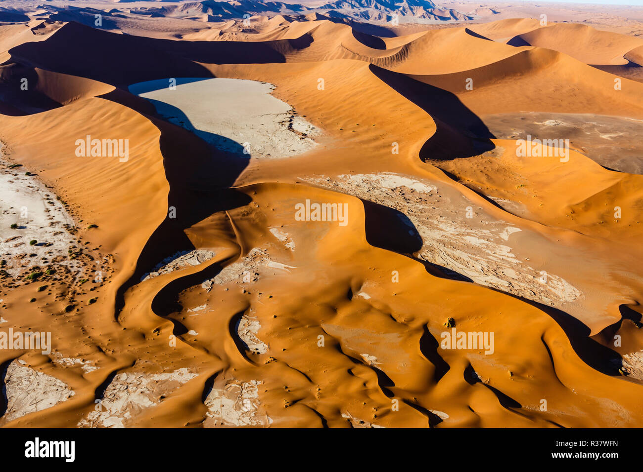 Aerial view, Deadvlei with Big Daddy Dune, Namib-Naukluft National Park ...