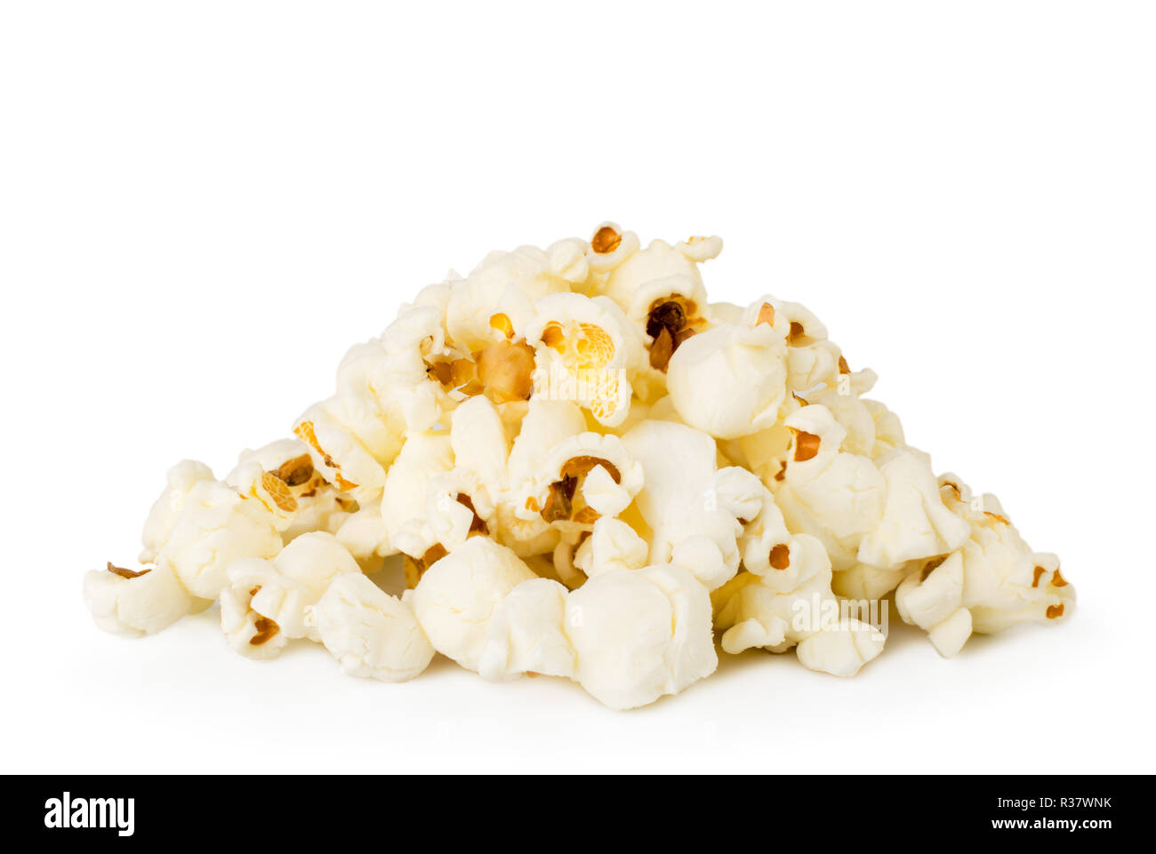 Bunch of popcorn closeup on a white. Isolated Stock Photo - Alamy