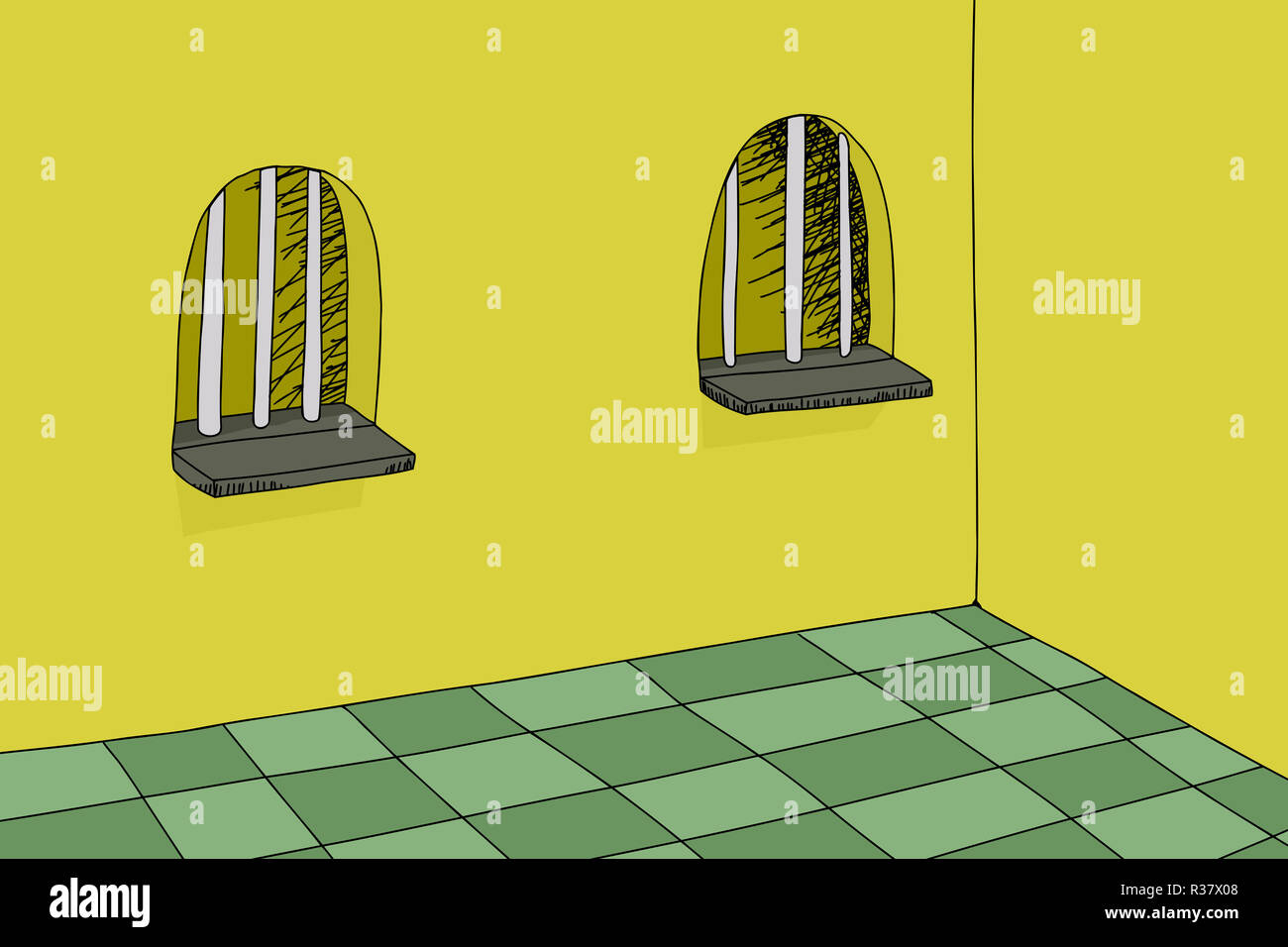 Cartoon empty room blank green hi-res stock photography and images - Alamy