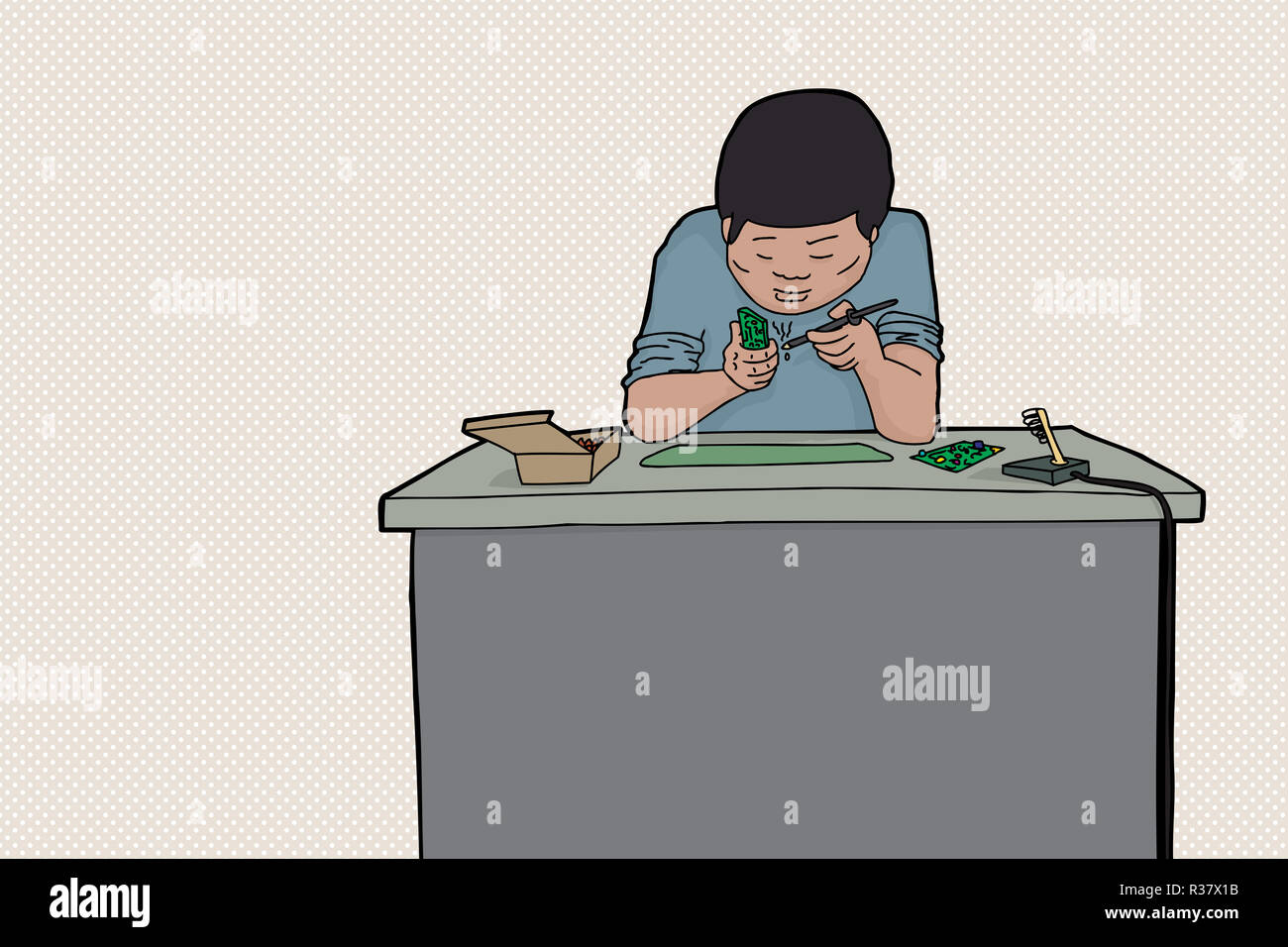 Blue collar worker cartoon hi-res stock photography and images - Alamy