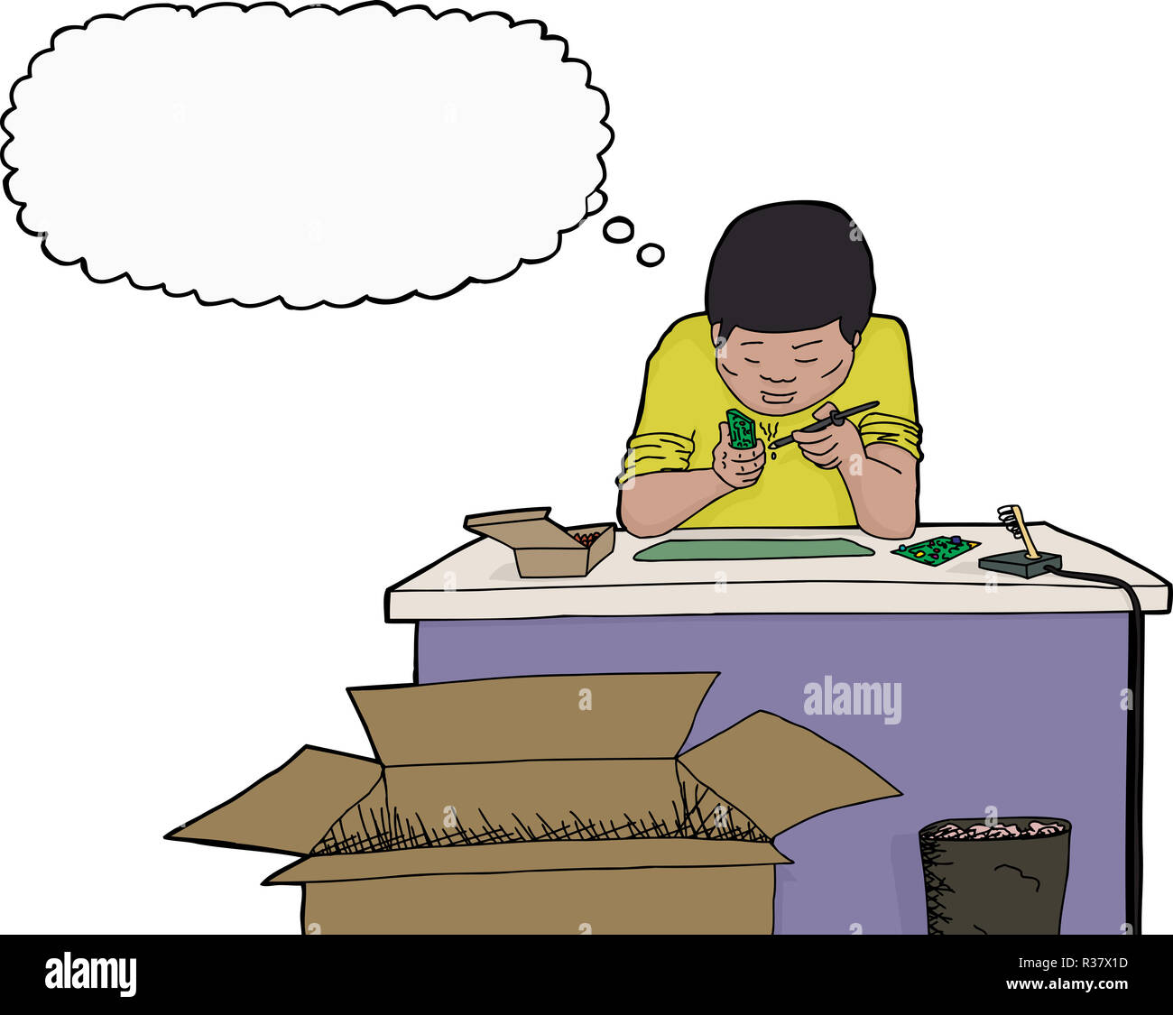 Blue collar worker cartoon hi-res stock photography and images - Alamy