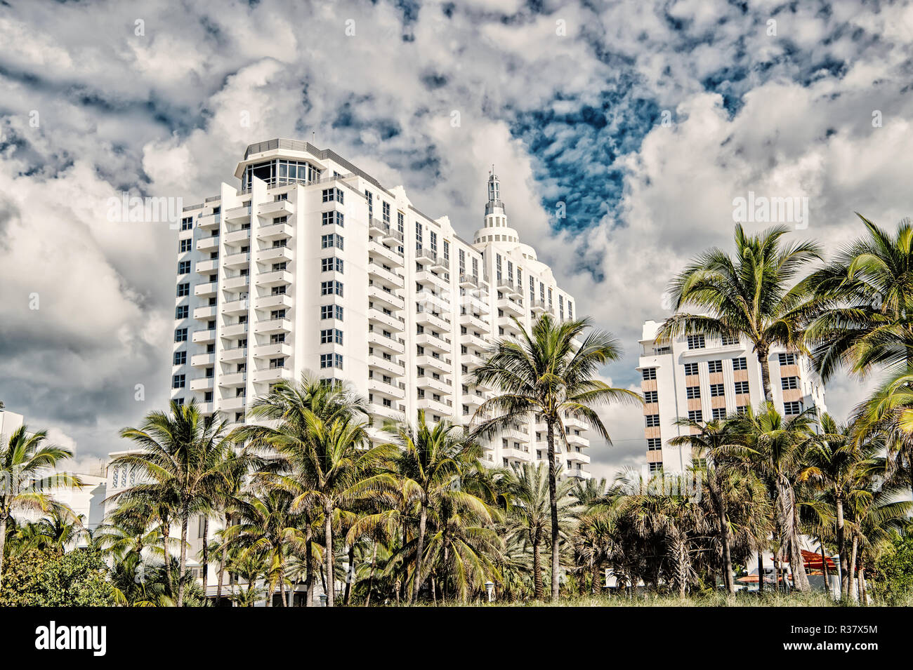 Miami. Modern architecture. High rise, apartment buildings or ...