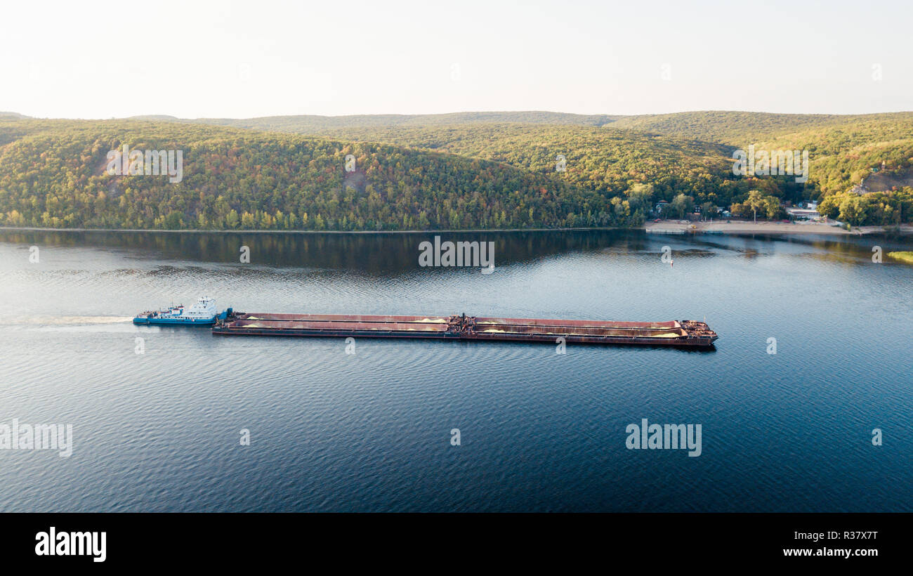 Self propelled scow Stock Photo - Alamy