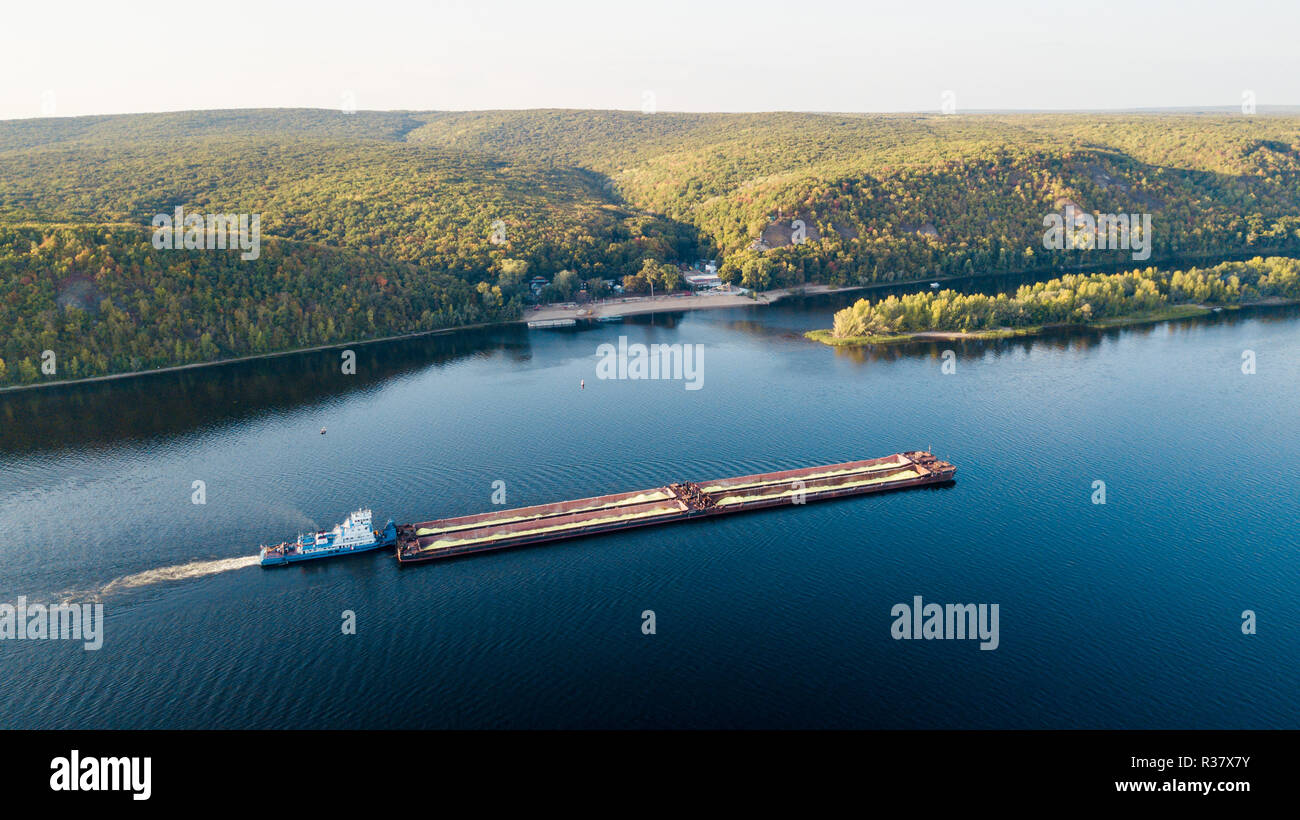 Self propelled scow Stock Photo - Alamy