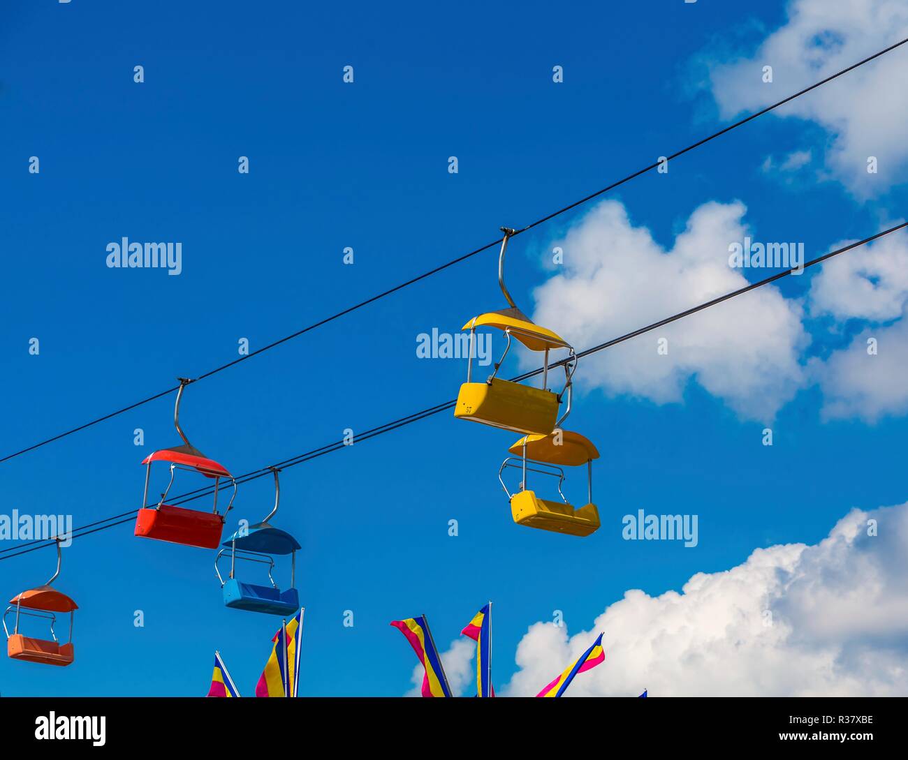 Colorful Rides and Attractions at a Local County Fair Stock Photo - Alamy