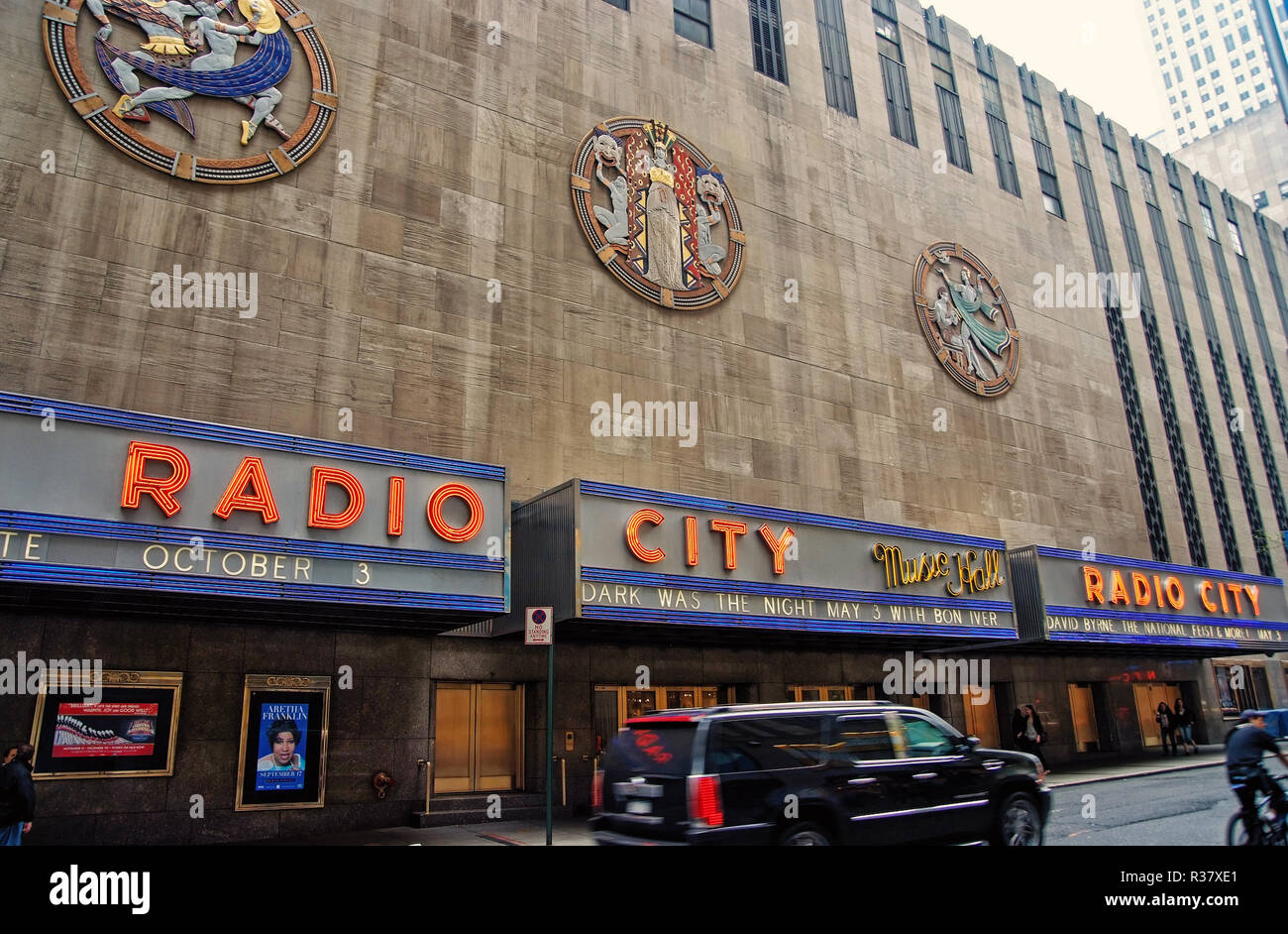 New York, USA - November 13, 2008: exterior wall of radio city music ...