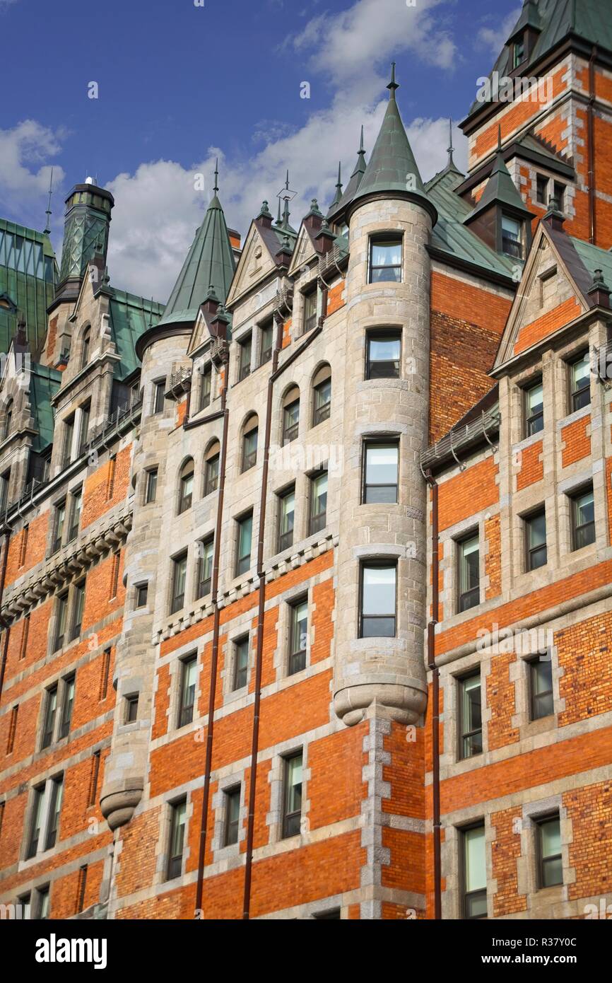 A classic old brick hotel in Quebec City, Quebec, Canada Stock Photo ...