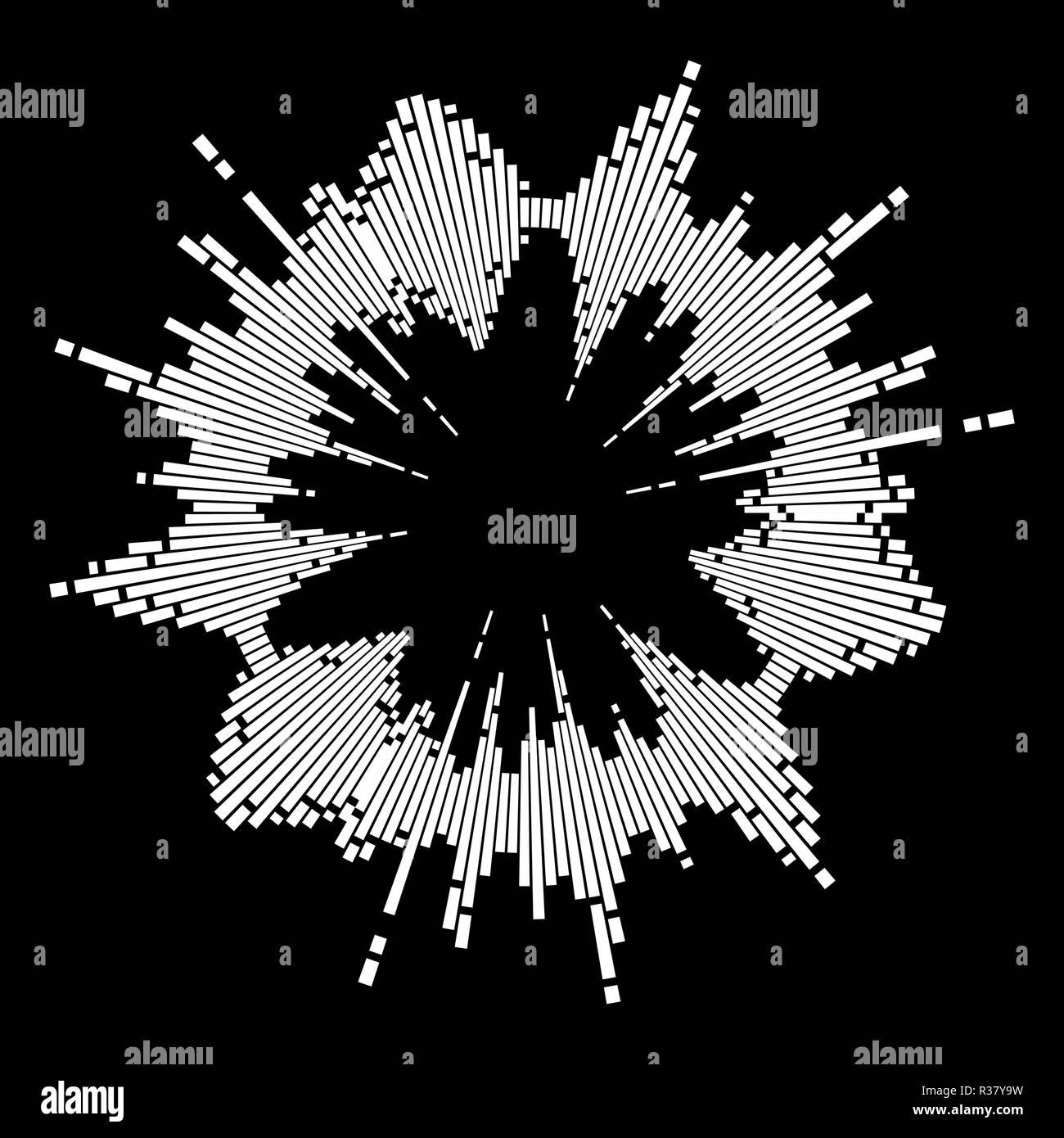 Sound wave icon on black Black and White Stock Photos & Images - Alamy