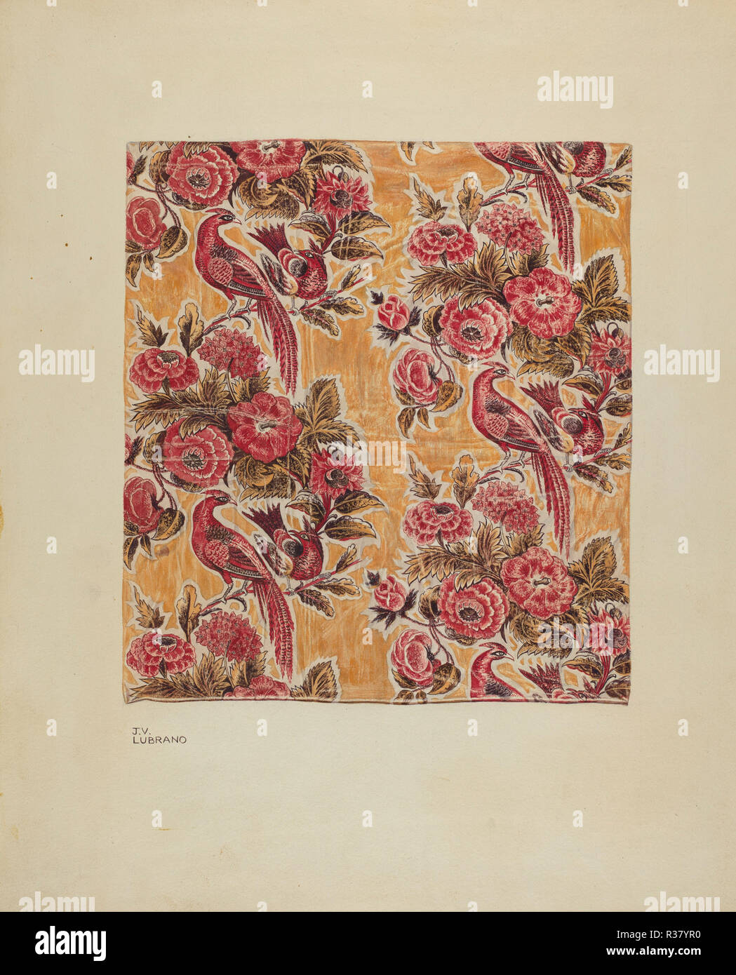 Yellow Glazed Chintz. Dated: c. 1939. Dimensions: overall: 49 x 40.3 cm ...