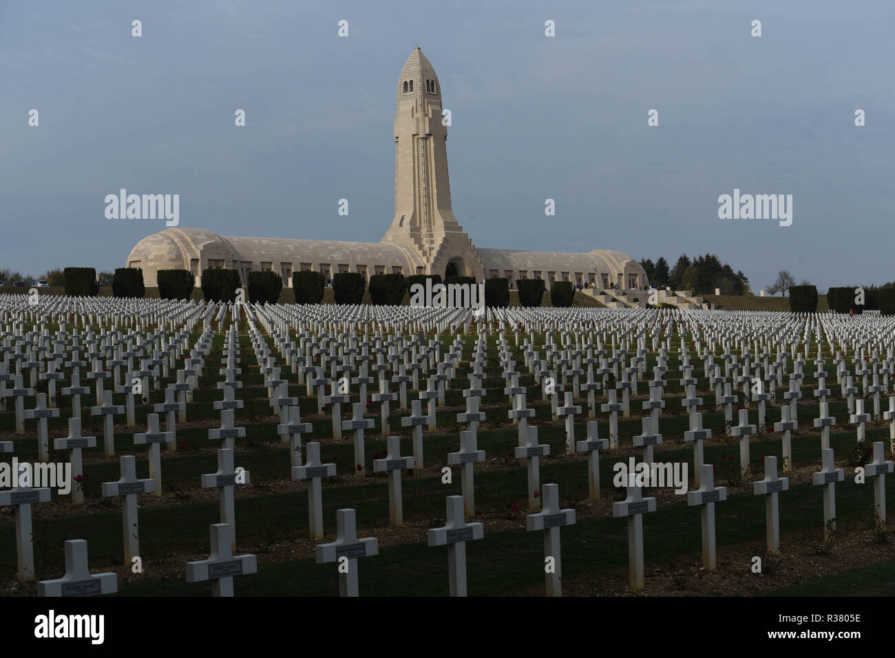 October 20, 2018 - Douaumont, France: The war cemetery monument of ...