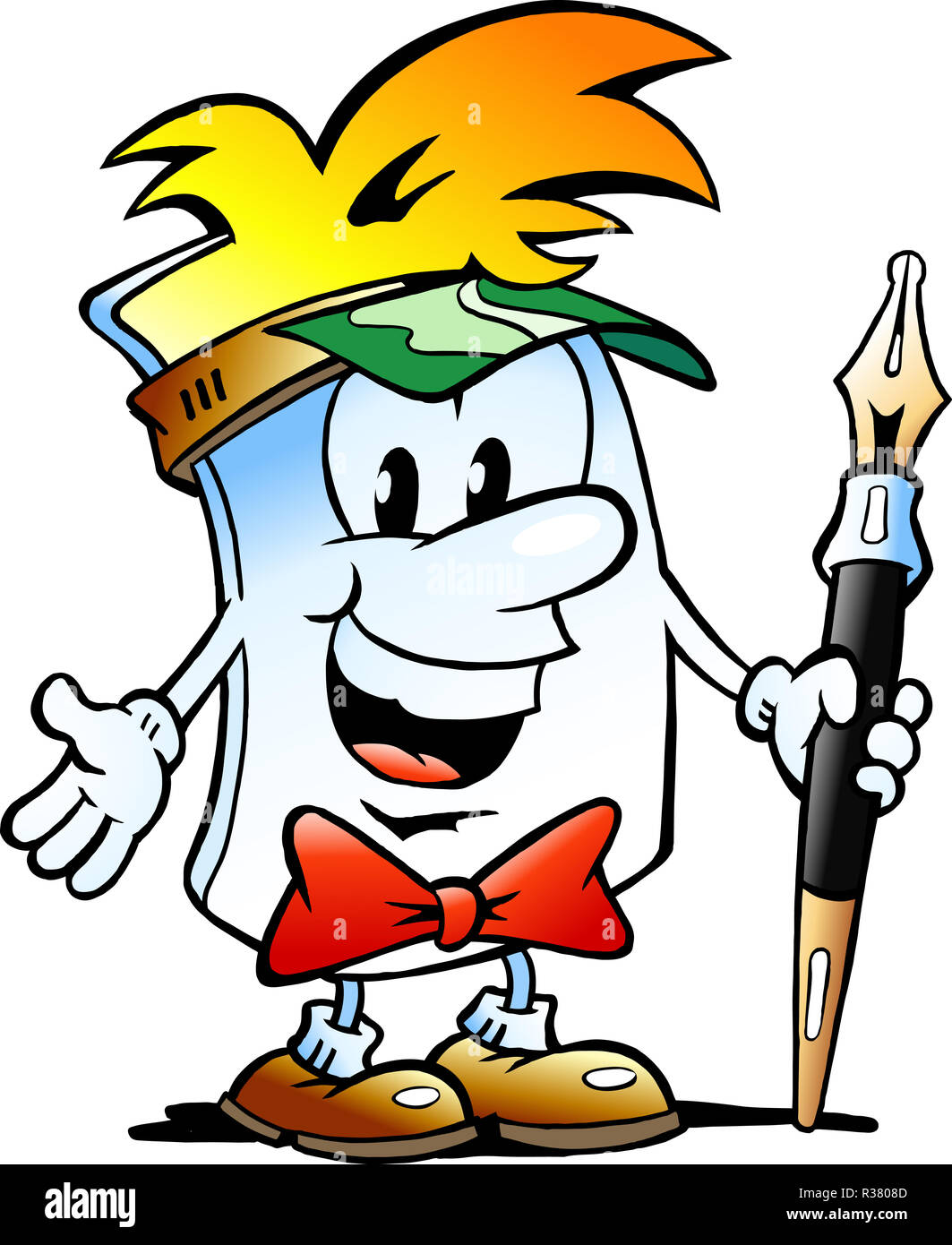 Vector Cartoon illustration of a Happy Editor Paper Mascot Stock Photo ...