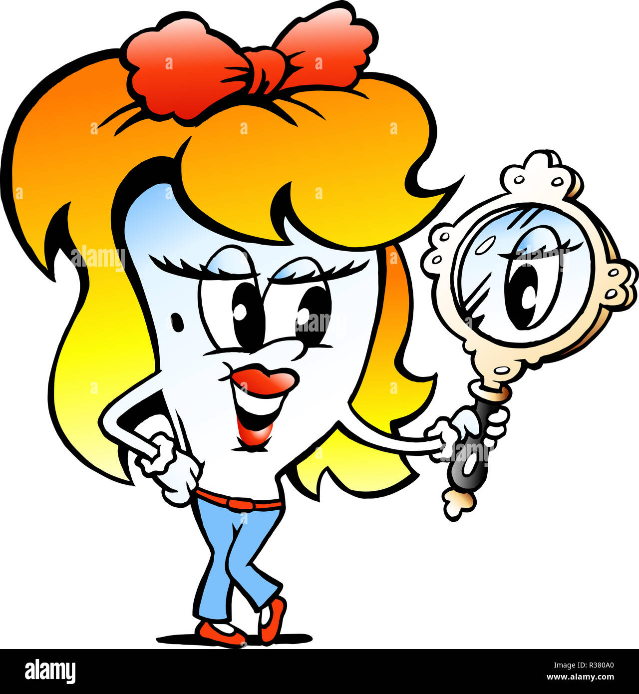 Vector Cartoon illustration of a Cute Girl Editor Paper Mascot Stock ...