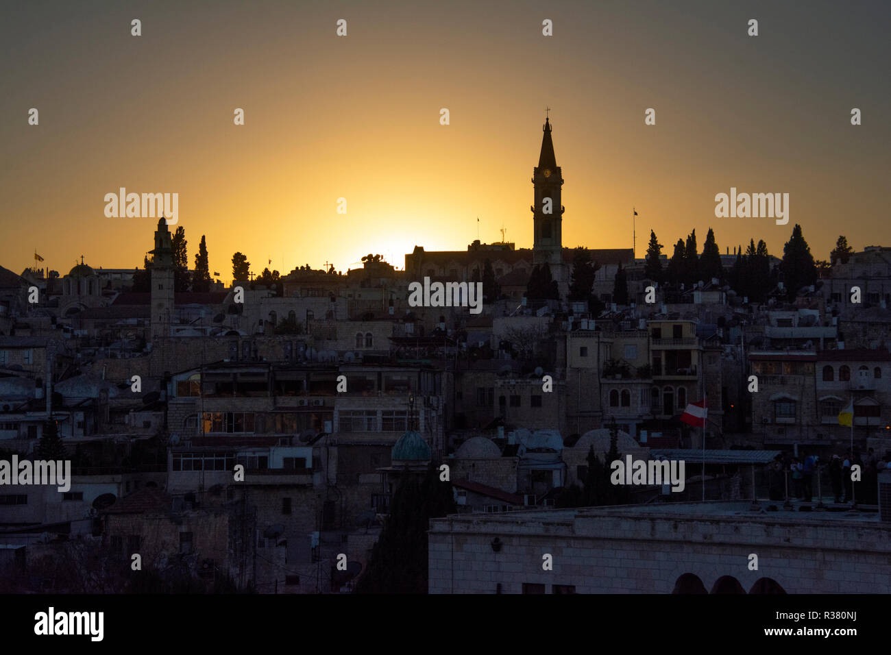 Skyline of Jerusalem.at sunset Stock Photo - Alamy