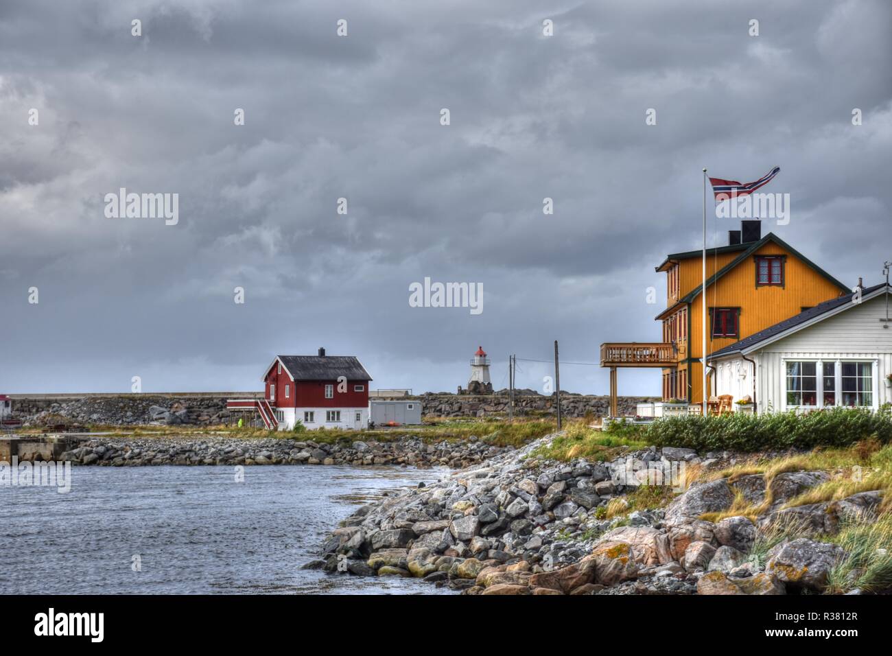 Norwegen, Lofoten, Laukvik, Laukvika, Hafen, Pier, Kai, Mole, Steg ...