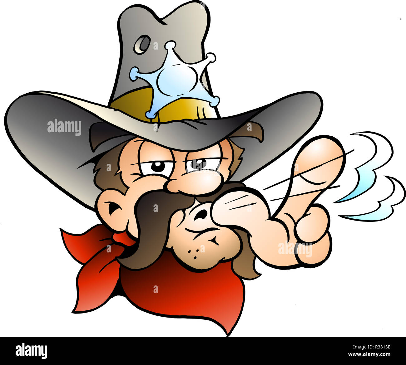 Cartoon Vector illustration of an Cowboy Sheriff Stock Photo - Alamy