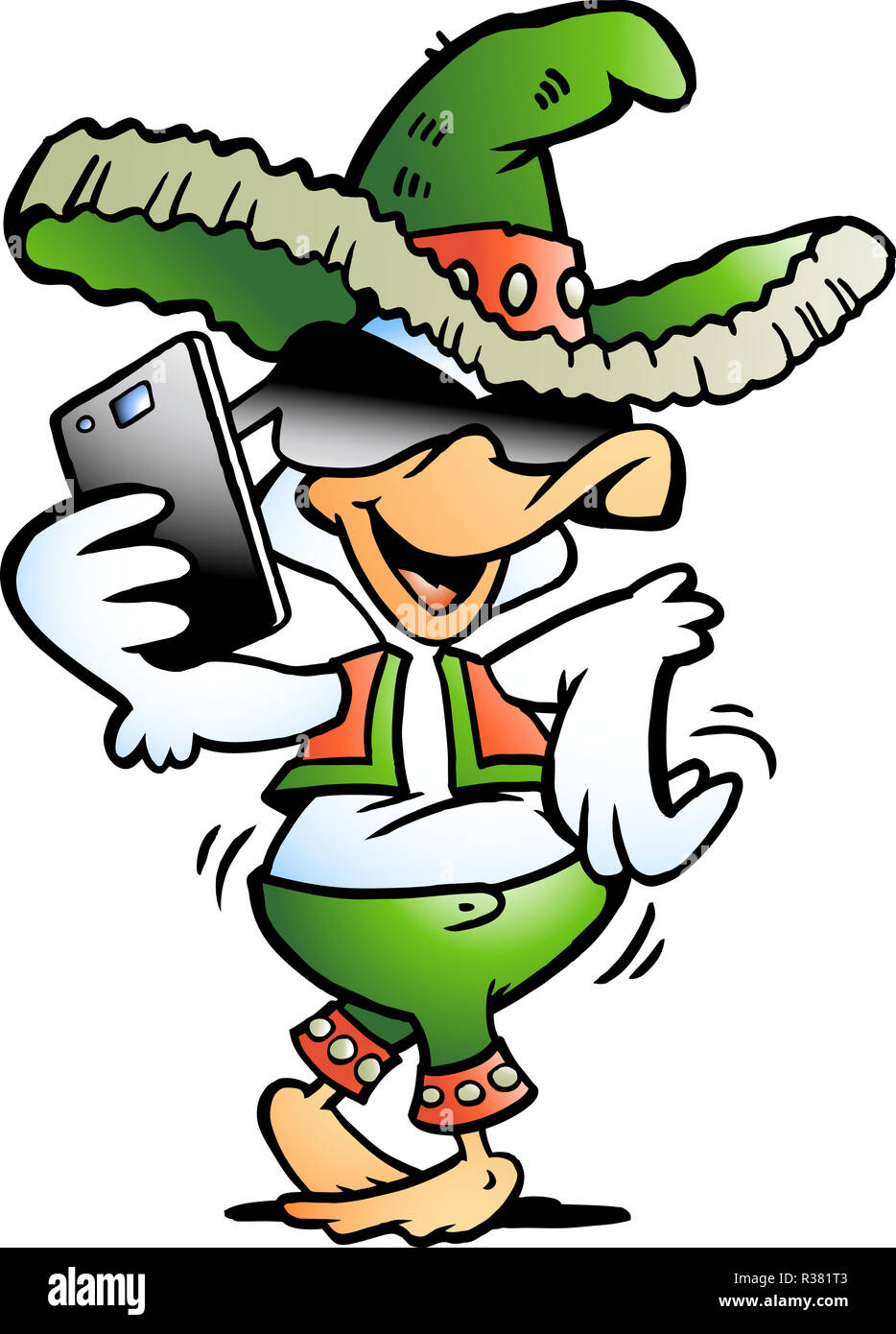 Vector Cartoon illustration of a Happy Mexican Duck talking in ...