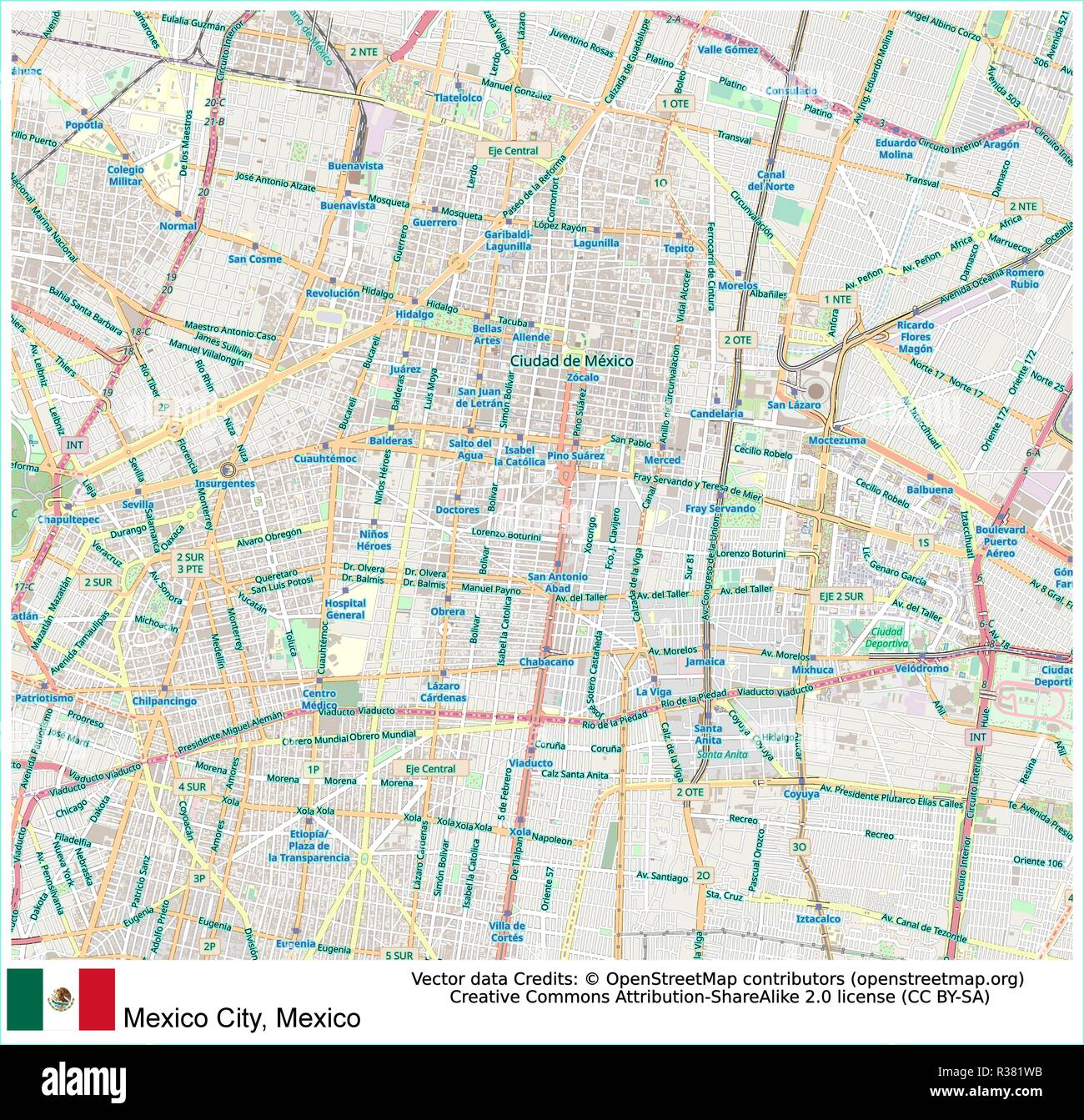 Valley of mexico map Stock Vector Images - Alamy