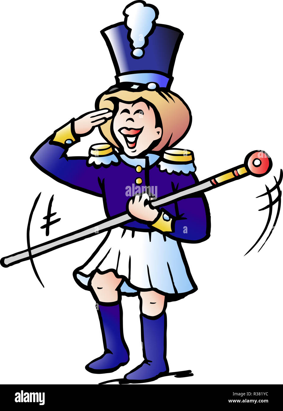 Baton Twirler Cartoon