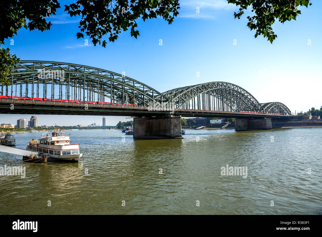Hohenzollern bridge over the Rhine river in Cologne, Germany Stock ...