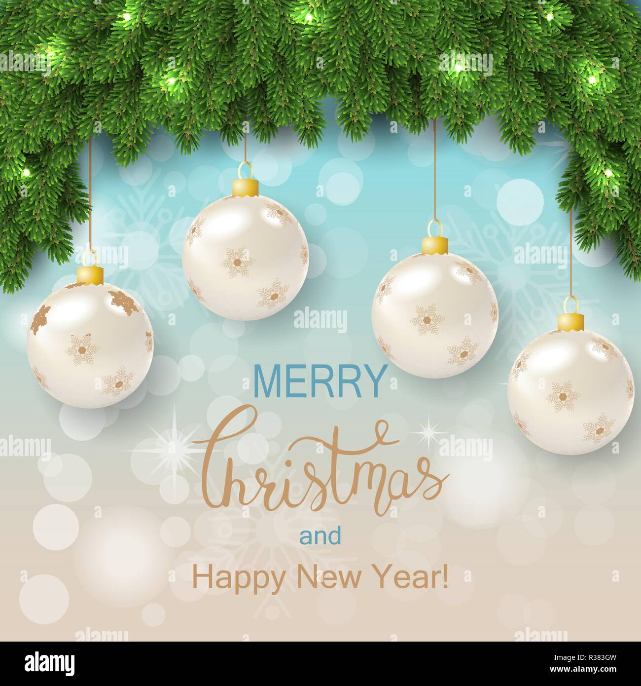 White card with Christmas wreath. Vector illustration Stock Vector ...