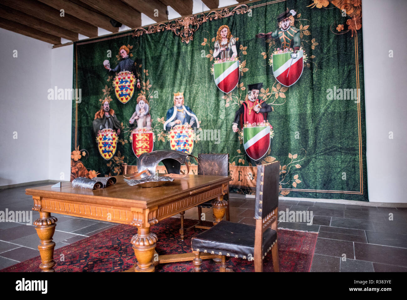 HELSINGØR, Denmark — Part of the royal quarters at Kronborg Castle ...